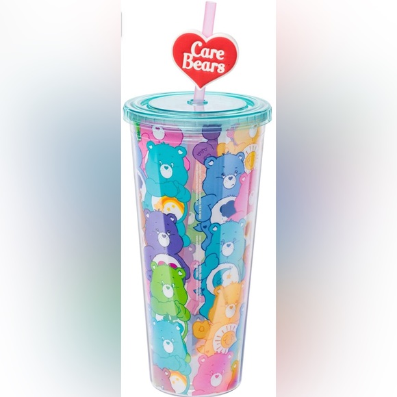 Dining | Care Bears Multi Bear Plastic Cold Cup With Lid And Topper ...